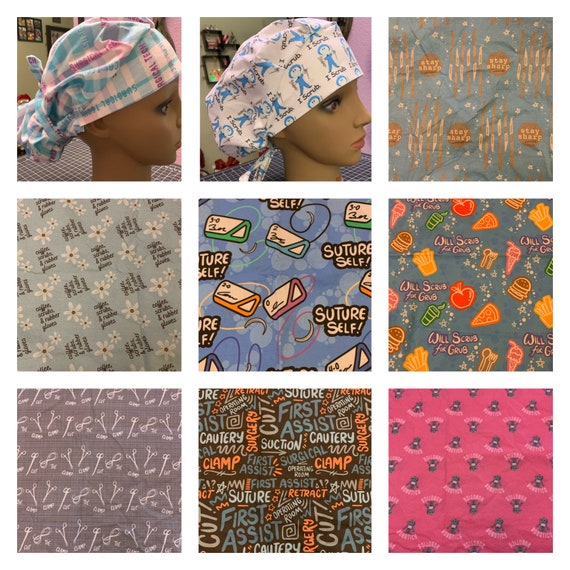 Scrub Tech Scrub Caps | Etsy