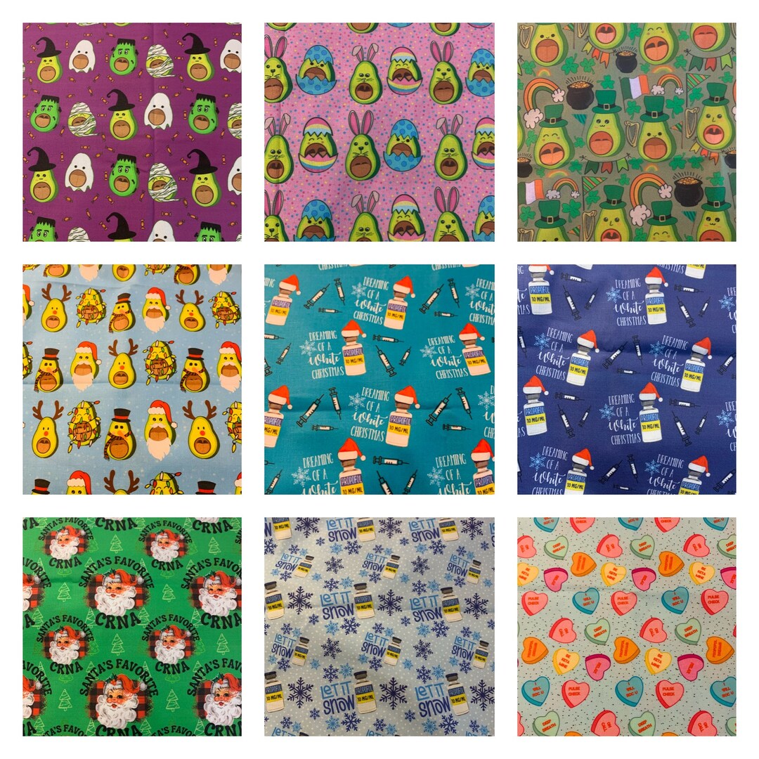 Anesthesia Holiday Scrub Caps - Etsy