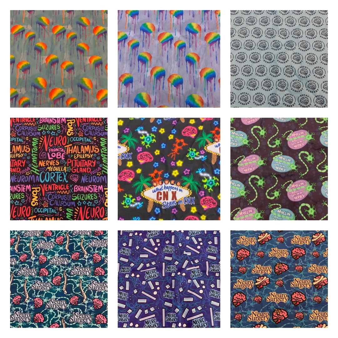 Neuro Scrub Caps ponytail/bouffantskull Cap per Request - Etsy