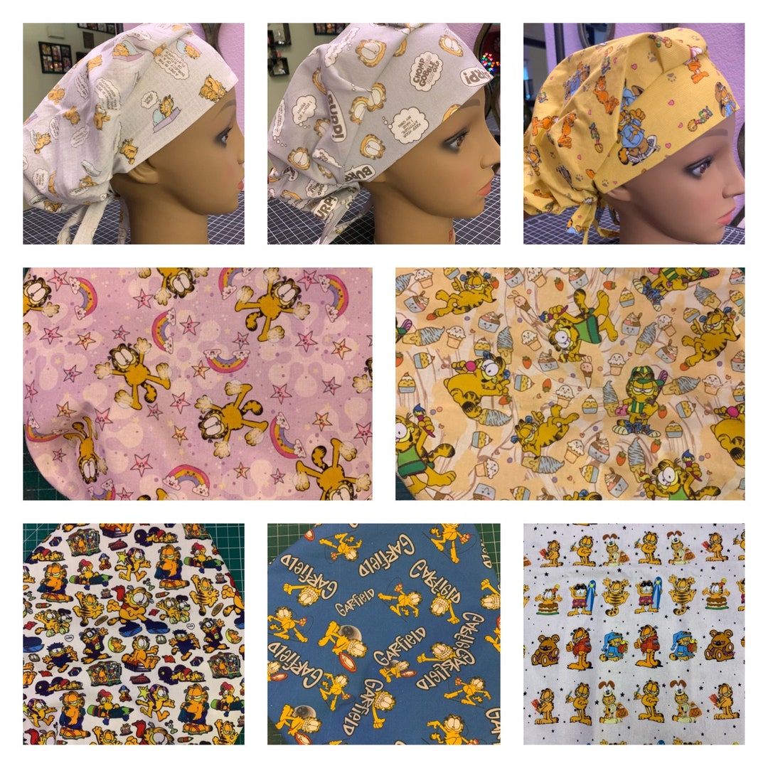 Garfield Inspired Scrub Caps - Etsy