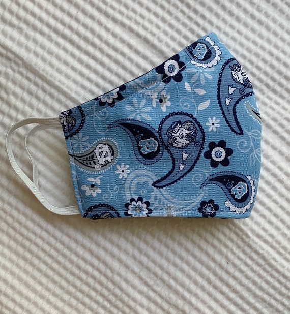 UNC Tarheels Face Mask Paisley | Etsy