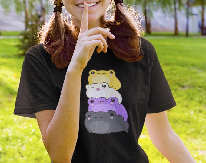 She They Pronouns Frog Cute Nonbinary Queer Aesthetic Enby - Etsy