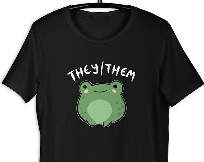 She They Pronouns Frog Cute Nonbinary Queer Aesthetic Enby - Etsy