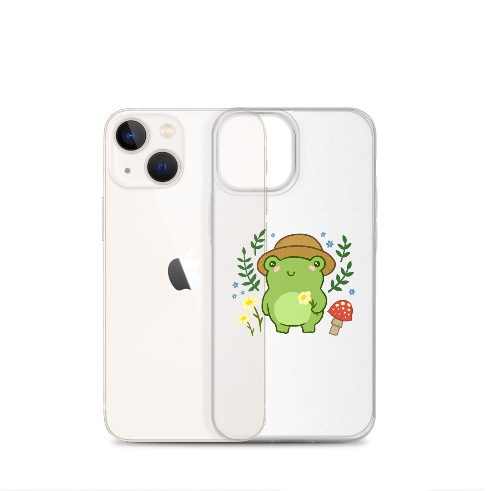 Funny Teens Cottagecore Frog Phone Case, Cute Green Frog With Garden ...