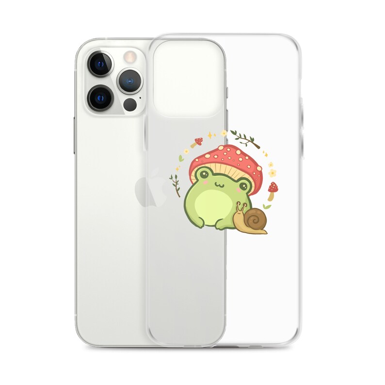 Cottagecore Aesthetic Frog iPhone Case, Kawaii Mushrooms Snail Toad ...