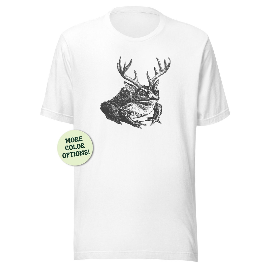 Goblincore Frog With Antlers Unisex T-shirt, Toad Has Horns Fairy Ears ...