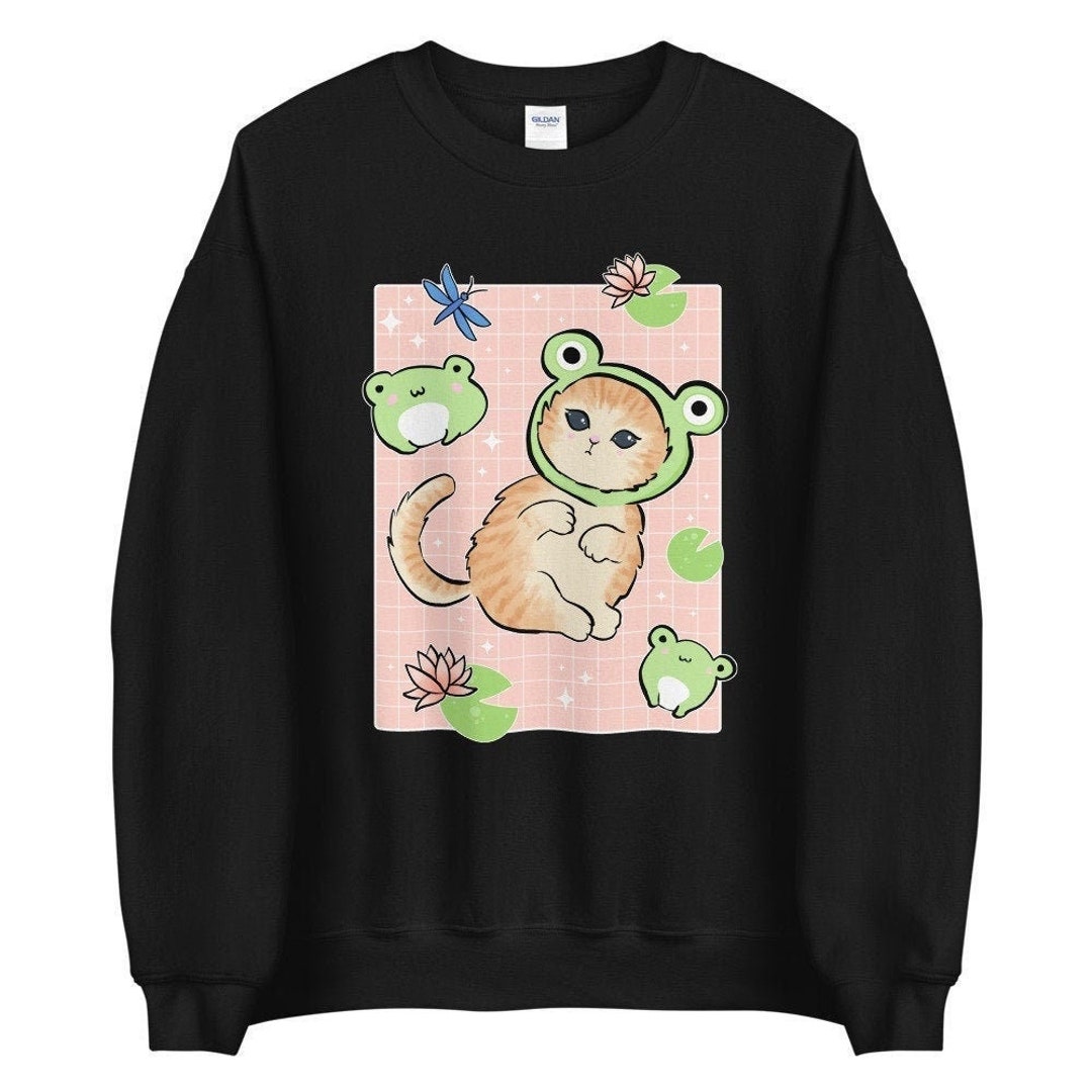 Kawaii Frogs and Cat With Frog Hat Japanese Retro 90s - Etsy