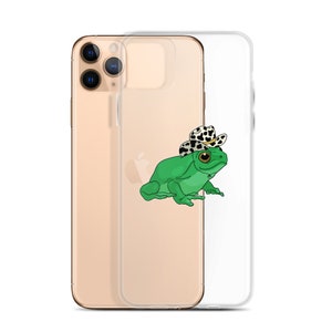 Cute Cowboy Frog iPhone Case, Cottagecore Aesthetic Toad Protective ...