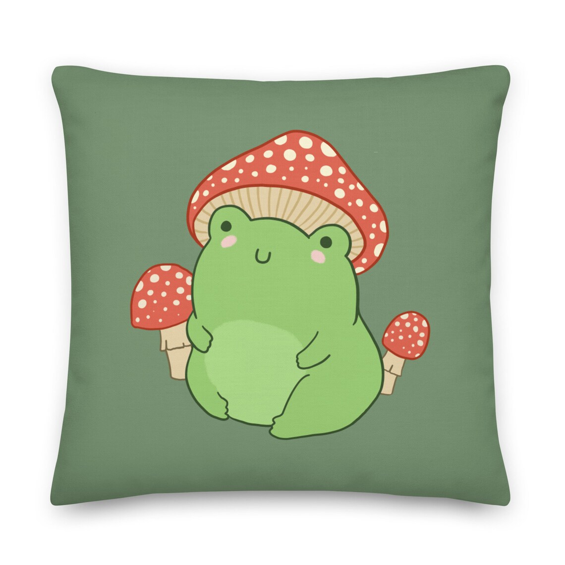 Cute Frog Wearing Toadstool Hat Shy Toad With Mushroom | Etsy