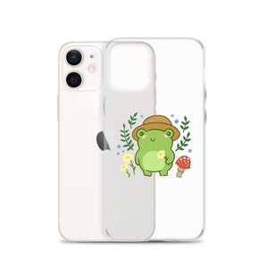Funny Teens Cottagecore Frog Phone Case, Cute Green Frog With Garden ...