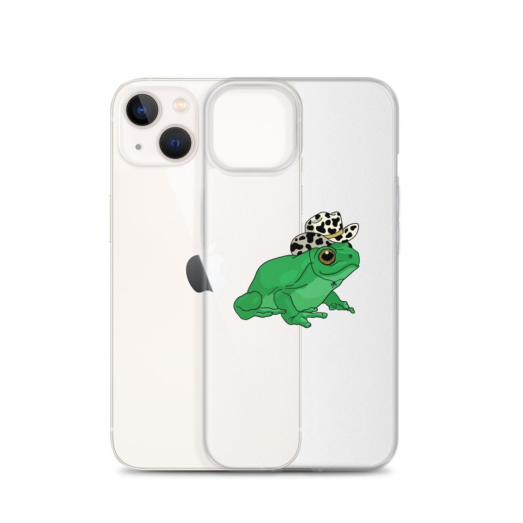 Cute Cowboy Frog iPhone Case, Cottagecore Aesthetic Toad Protective ...