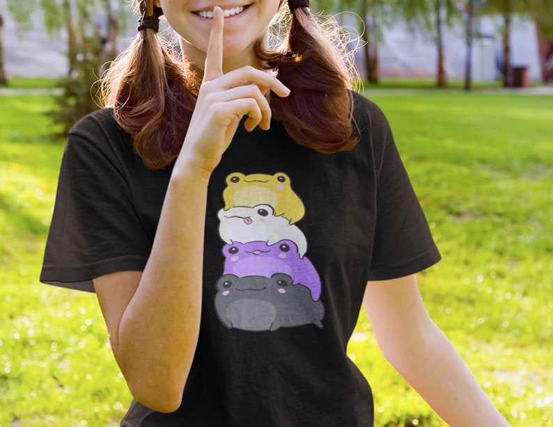 Cute Nonbinary Flag Color Frogs Subtle Enby Pride Aesthetic - Gift for ...
