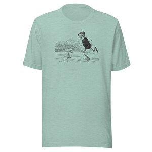Cottagecore Frog Ice Skating Unisex T-shirt, Toad Gentleman on Icy Lake ...
