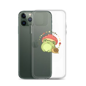 Cottagecore Aesthetic Frog iPhone Case, Kawaii Mushrooms Snail Toad ...