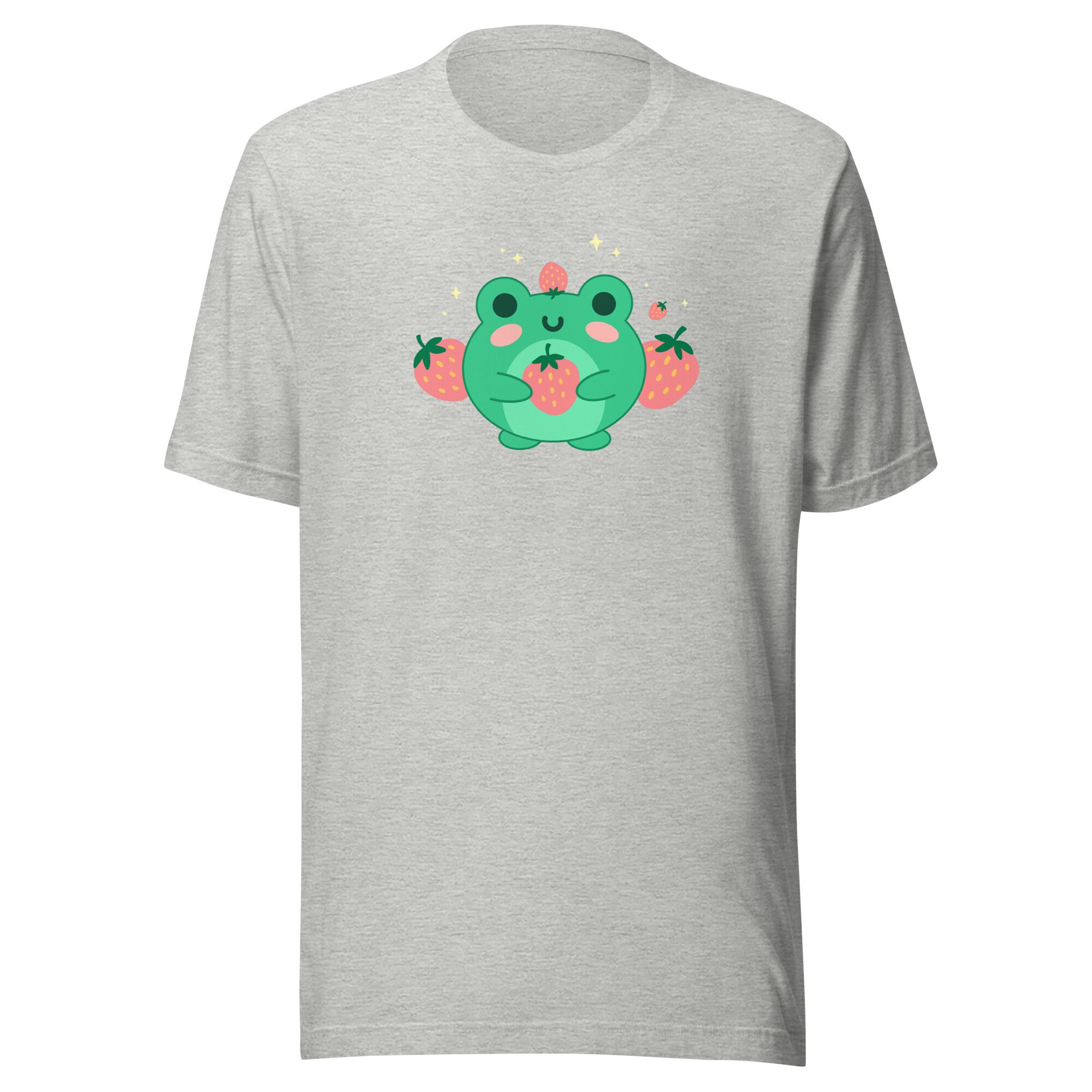 Kawaii Strawberry Frog Retro Japanese Aesthetic -happy Green Froggy ...