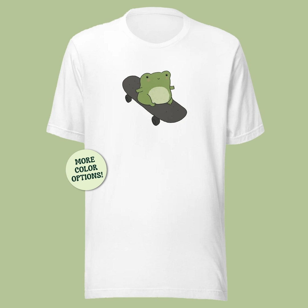 Cute Frog on Skateboard - Kawaii Cottagecore Aesthetic for Skateboard ...