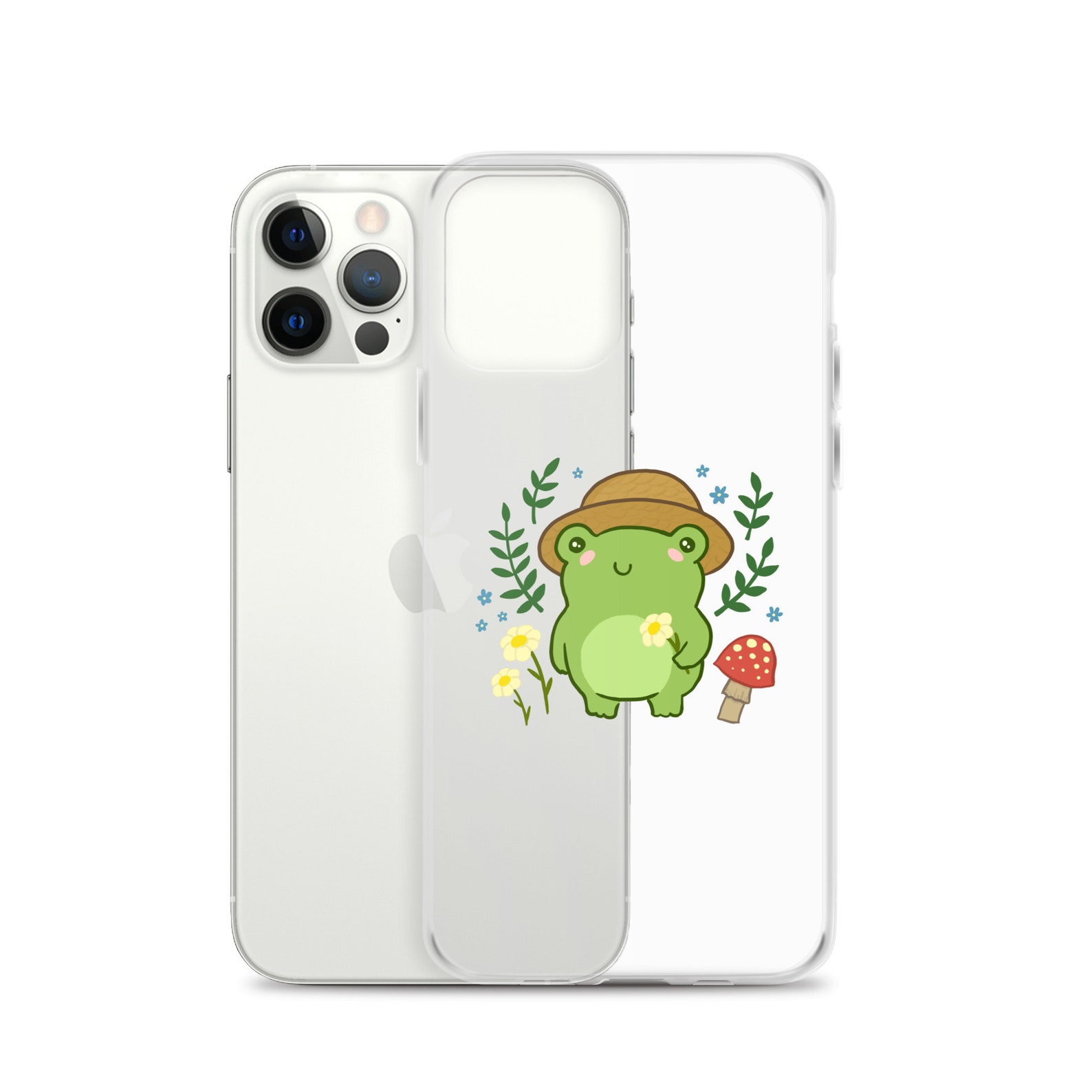 Funny Teens Cottagecore Frog Phone Case, Cute Green Frog With Garden ...