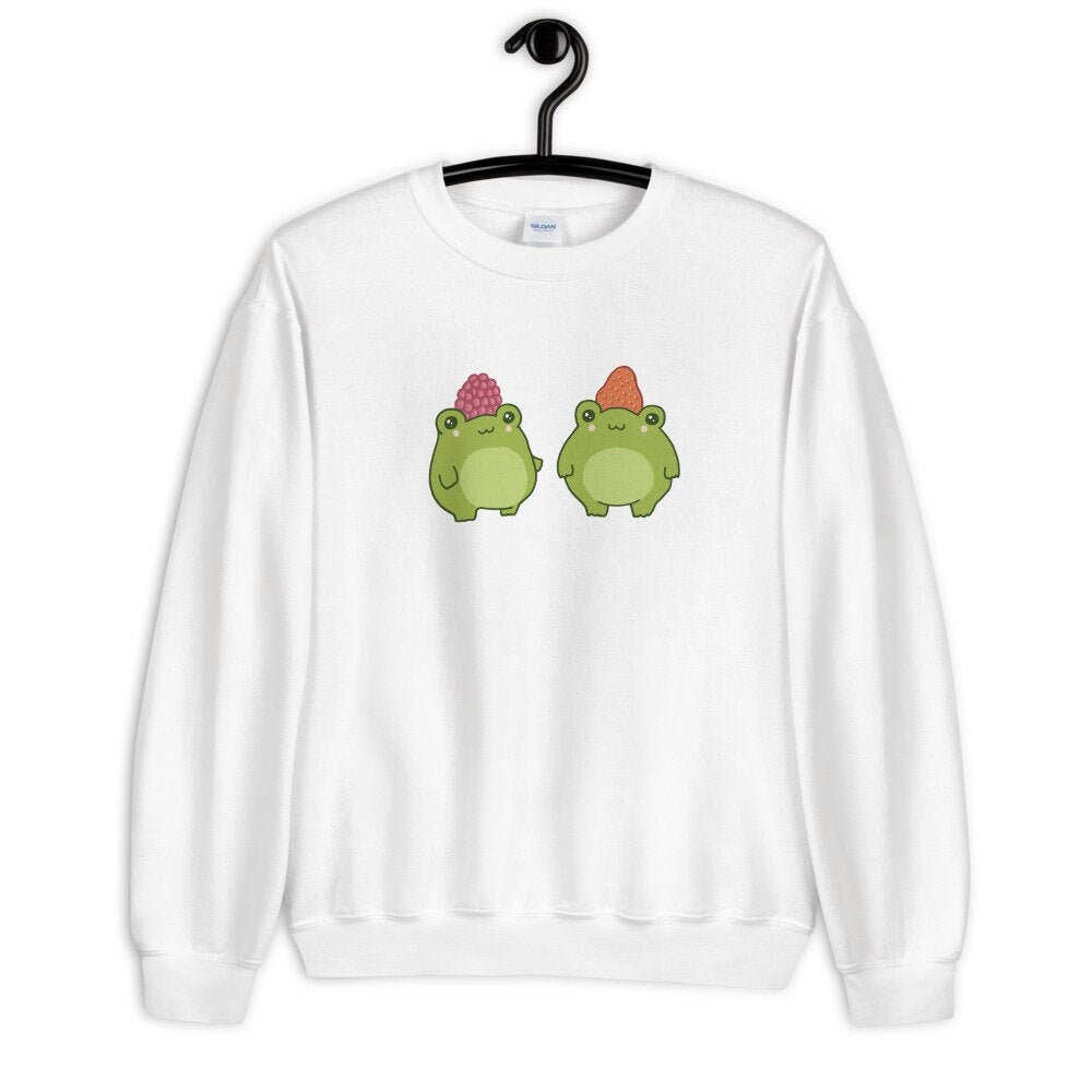 Frogs With Strawberry & Raspberry Hat Kawaii Cottagecore - Etsy