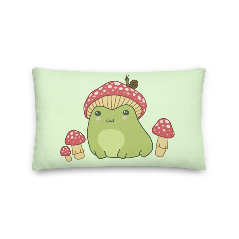 Funny Kawaii Kidcore Decor Pillow Chubby Frog Mushroom Hat - Etsy