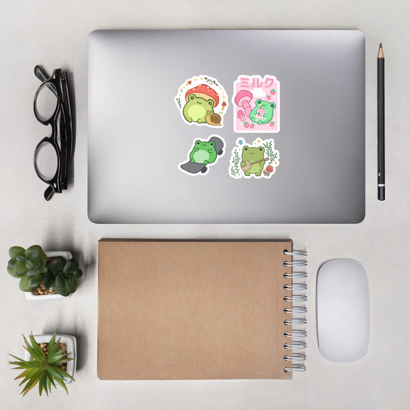 Cute Kawaii Frogs Sticker Sheet Cottagegore Chubby Froggy Pack - Etsy