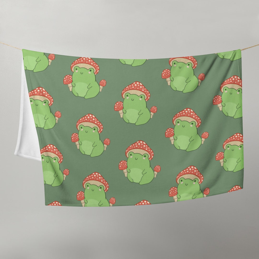 Cute Frog Wearing Toadstool Hat - Toad Mushroom Headdress. Chubby ...