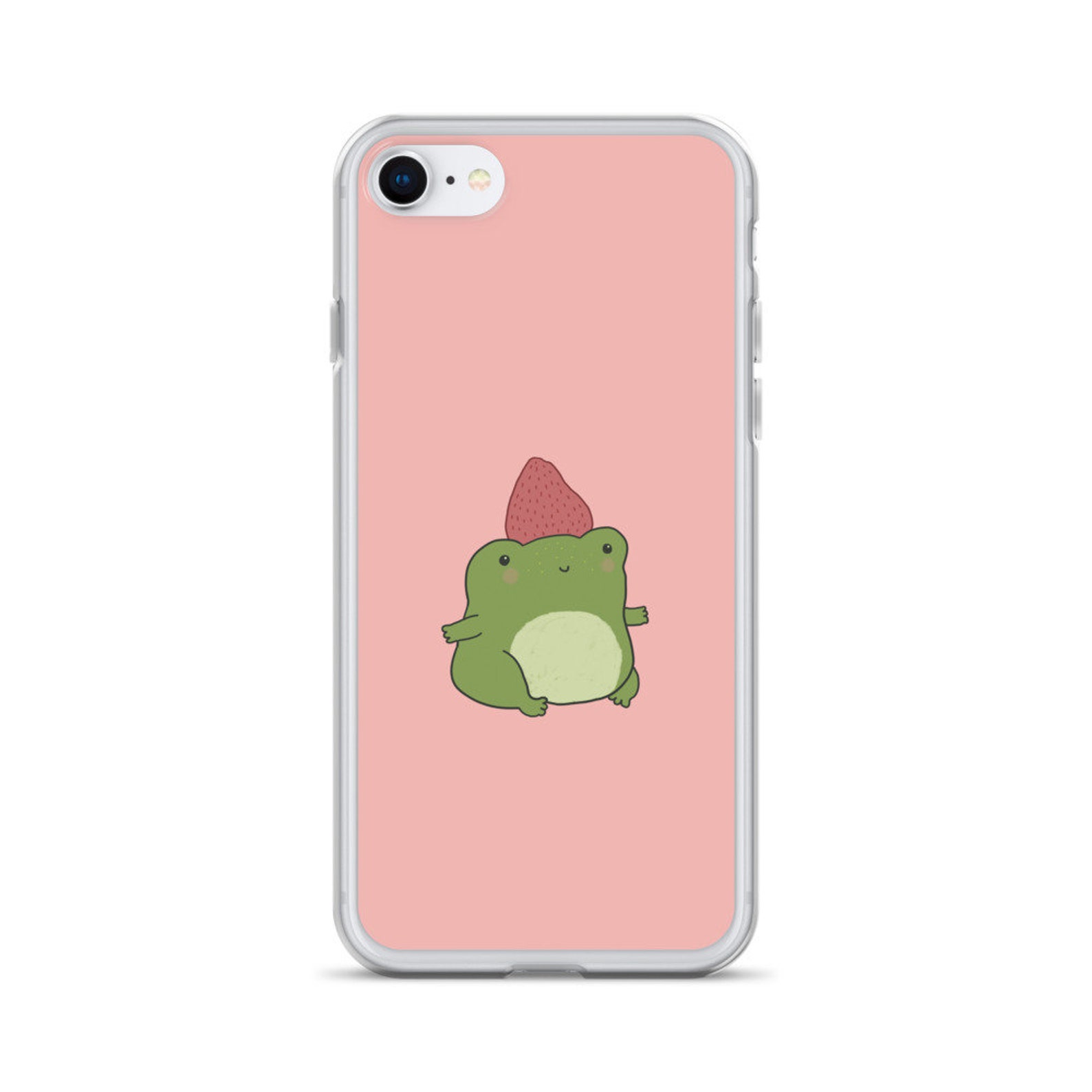 Cute Frog With Strawberry Hat - Kawaii Cottagecore Aesthetic Toad ...