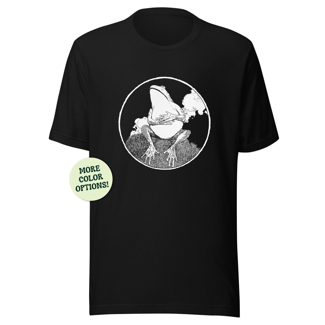 Sad Frog Sitting in Vintage Outline. Cottagecore Toad Lover. Cute Phrog ...