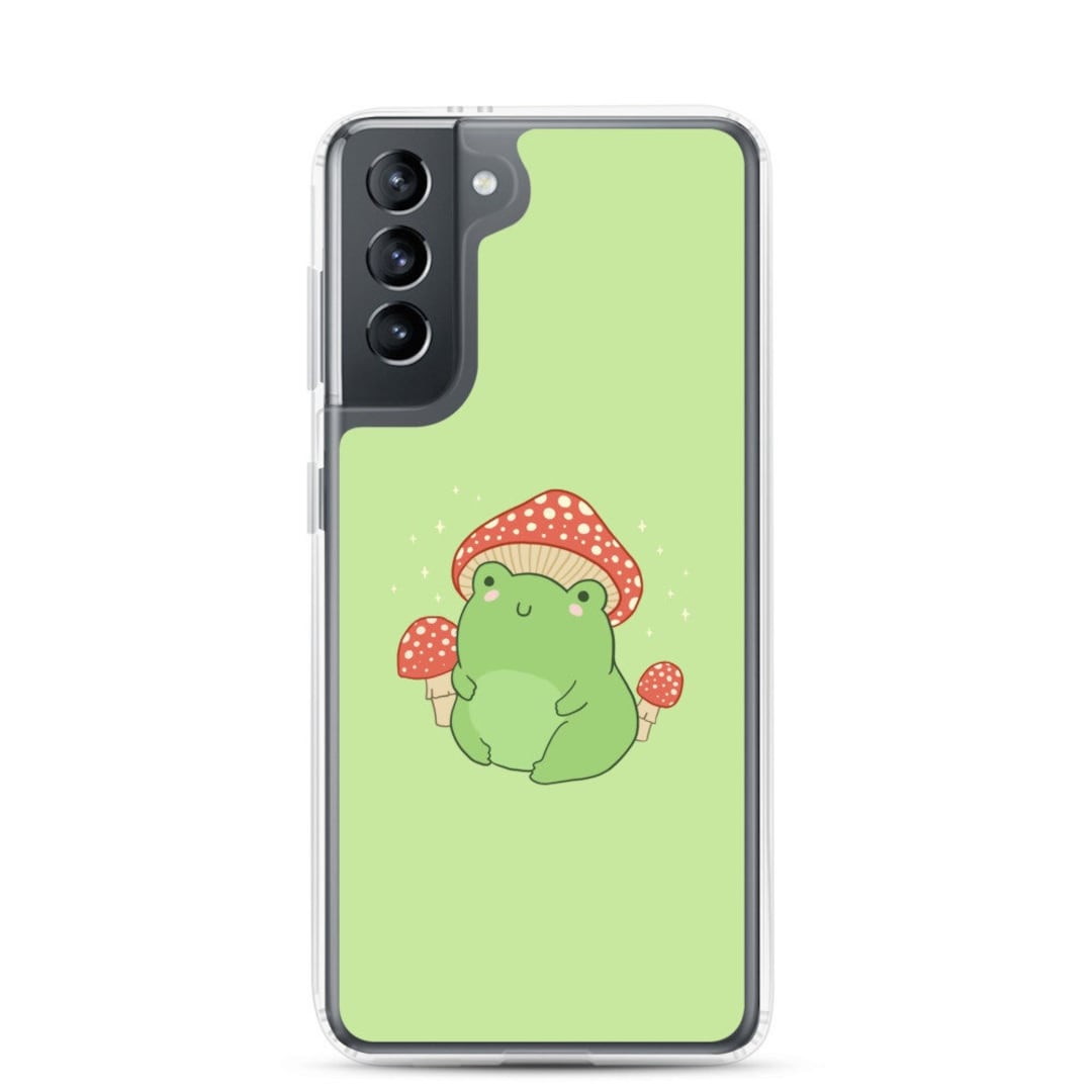 Cute Chubby Frog Wearing Toadstool Hat - Shy Round Toad With Mushroom ...