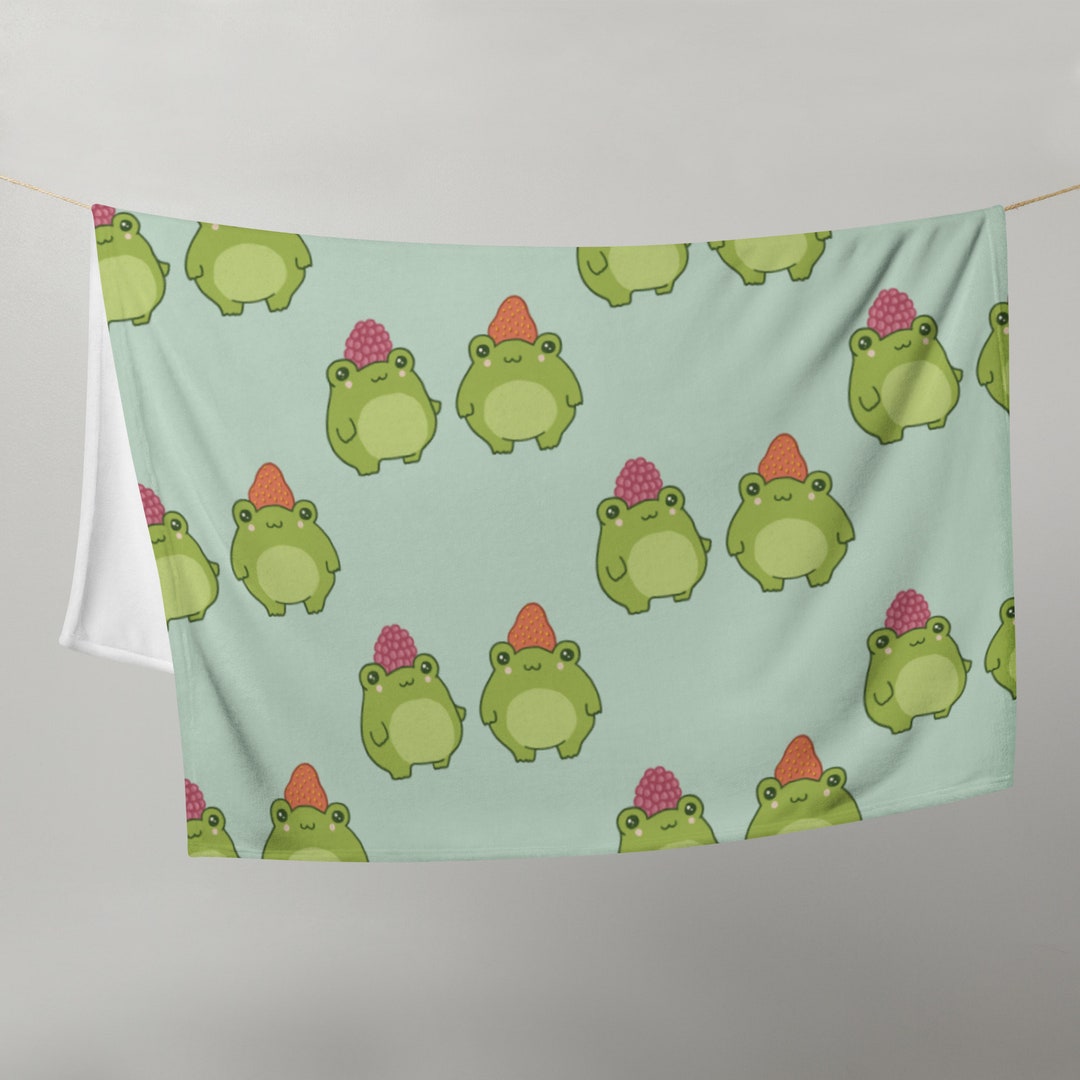 Cute Frog Couple Raspberry Strawberry Hat Pastel Kawaii Cottagecore ...