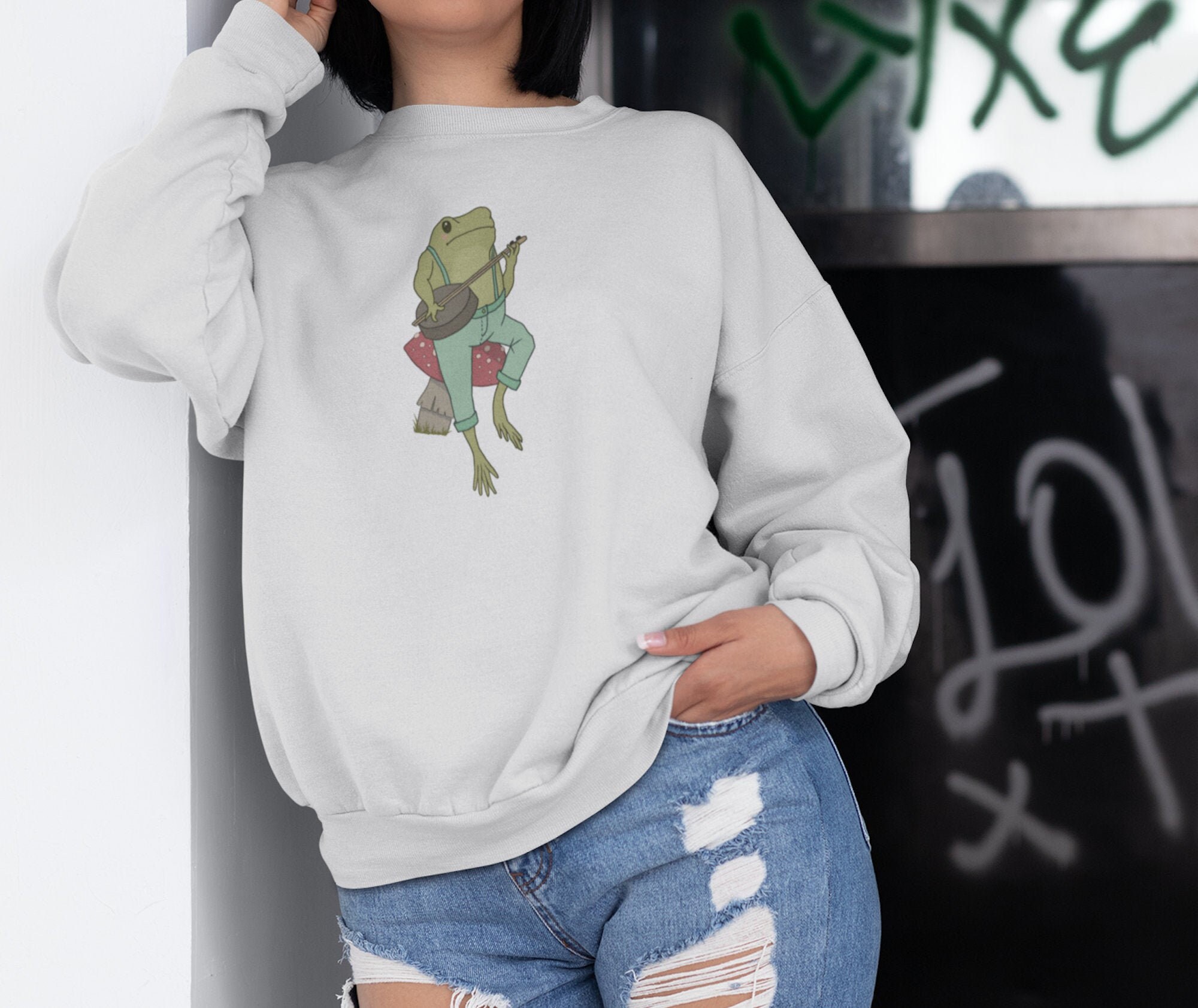 Cute Cottagecore Frog Playing Banjo Comfort Colors Aesthetic - Etsy