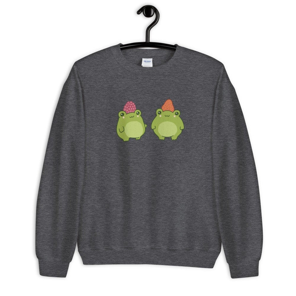 Frogs With Strawberry & Raspberry Hat Kawaii Cottagecore - Etsy