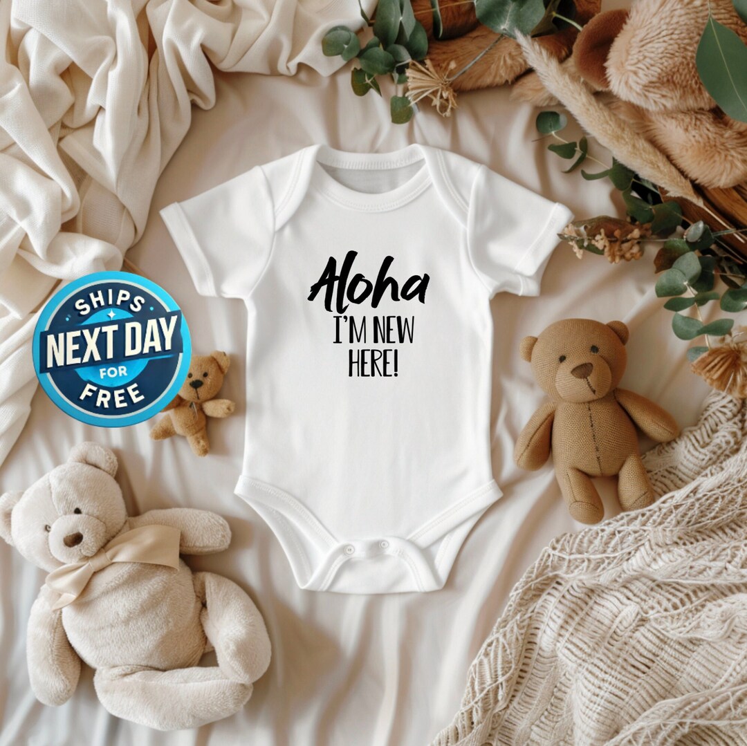 Aloha I'm New Here Baby Bodysuit: Hawaiian Newborn Outfit - Etsy