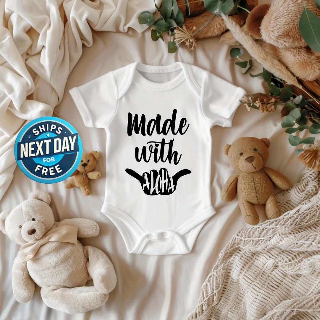 Baby Shirt Hawaii for Baby Shower Gift Made With Aloha Shaka Baby ...