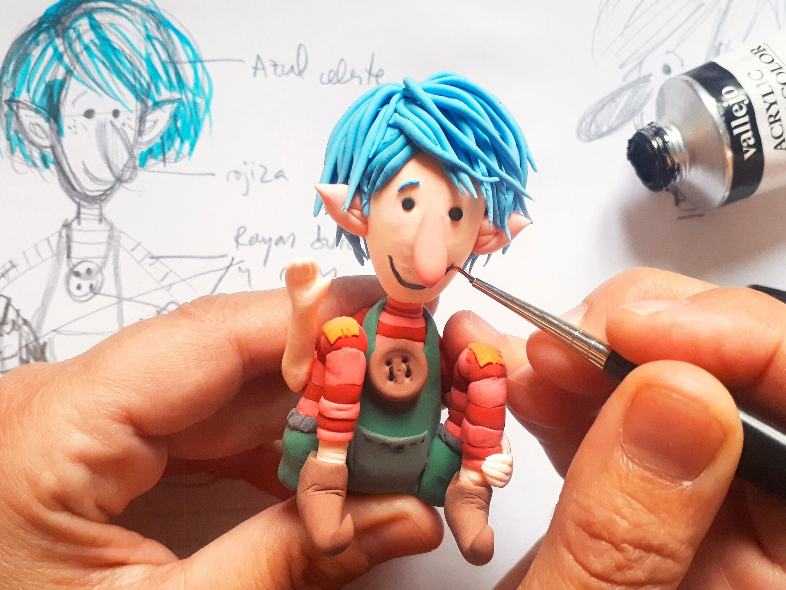 Handcrafted Custom Figure: Personalized Clay Figurine From Drawing for ...