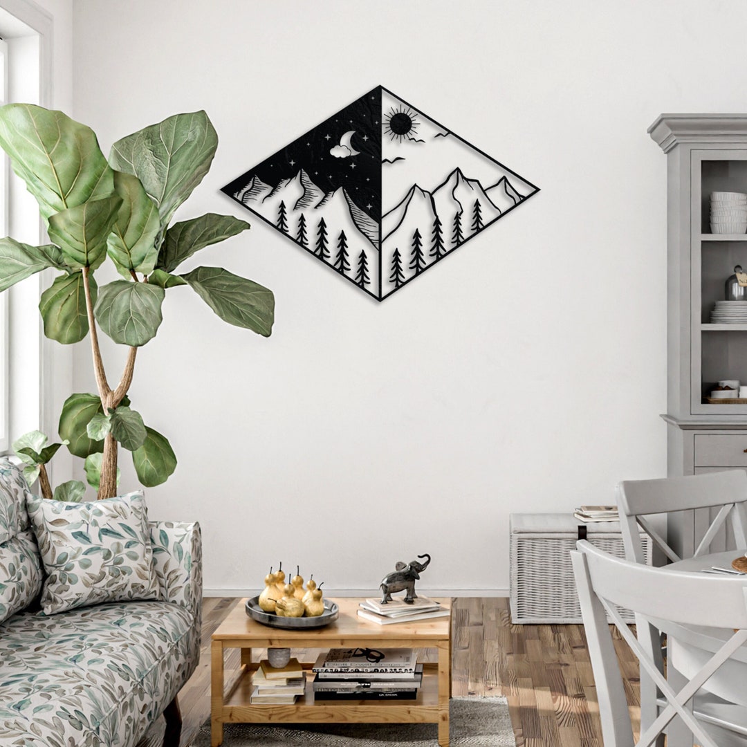 Sun and Moon Metal Wall Art, Night and Day Metal Wall Sign, Sun and ...