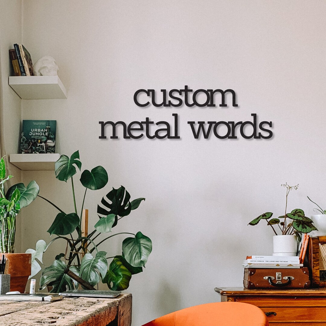 Custom Metal Words Wall Art Custom Serif Text Wall Art Your - Etsy