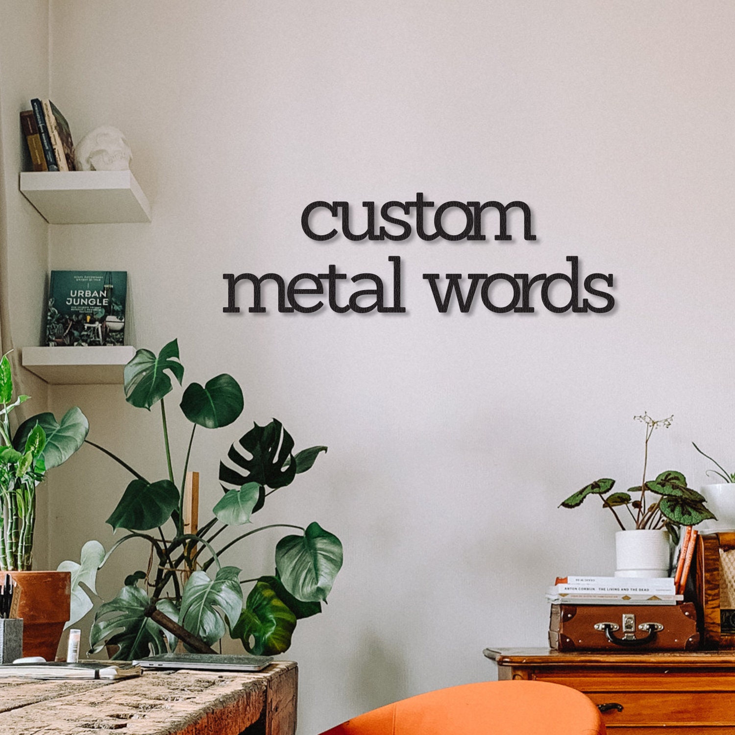Custom Metal Words Wall Art Custom Serif Text Wall Art Your - Etsy