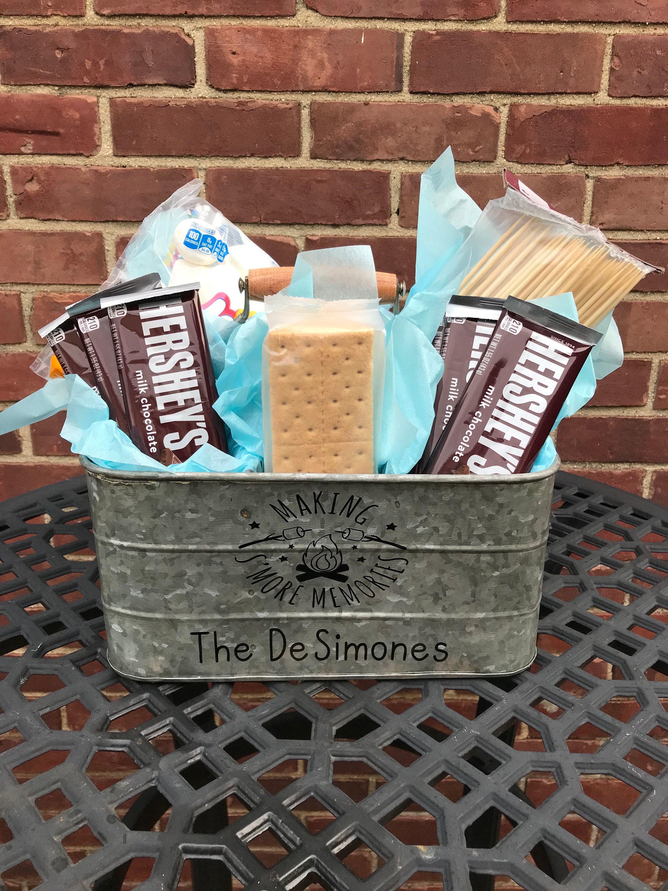 Personalized Galvanized Metal Carry All S’mores Station - Etsy