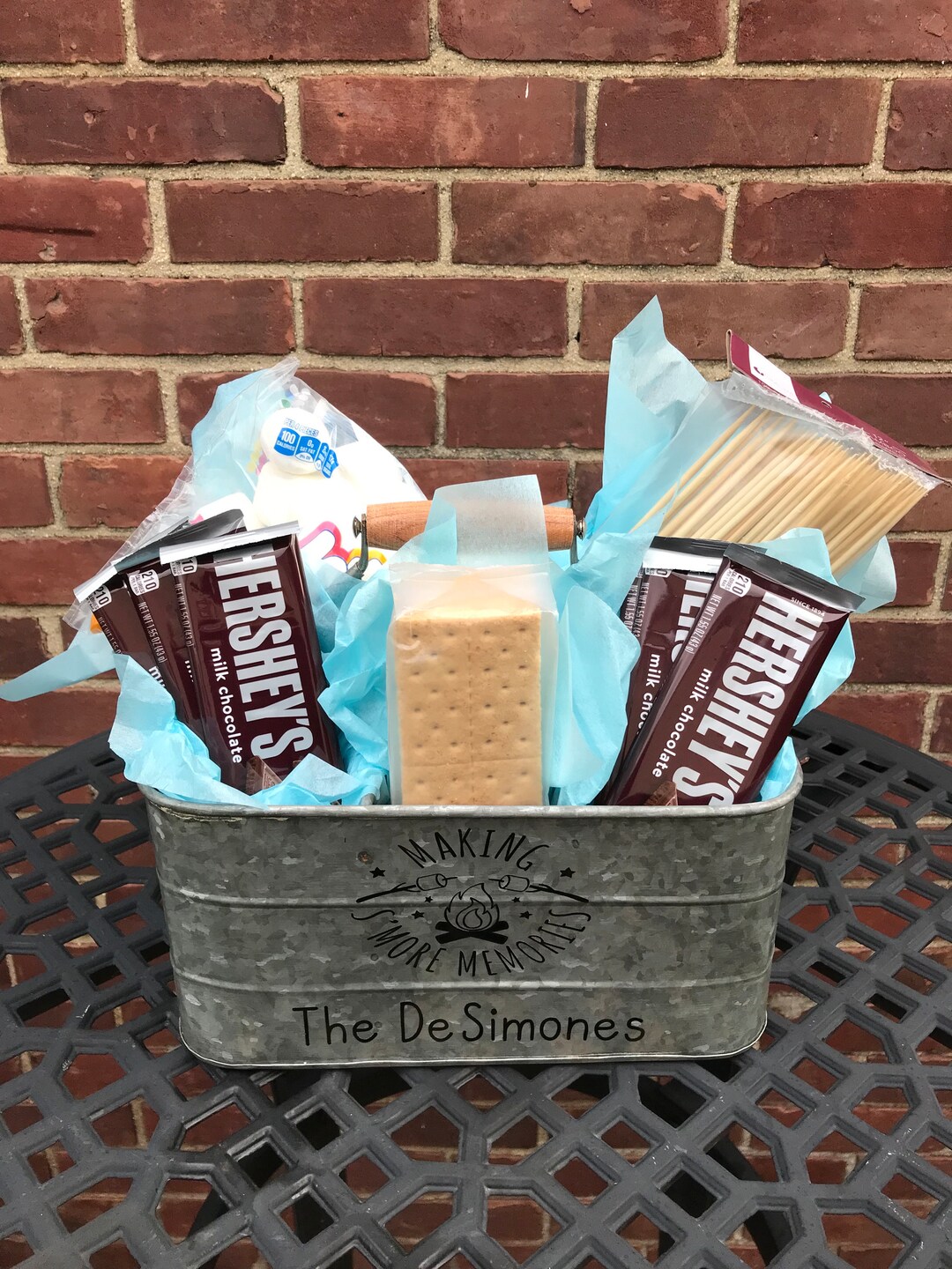 Personalized Galvanized Metal Carry All S’mores Station - Etsy