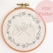Hand With Heart Embroidery Pattern, Valentine Hand Embroidery Design ...