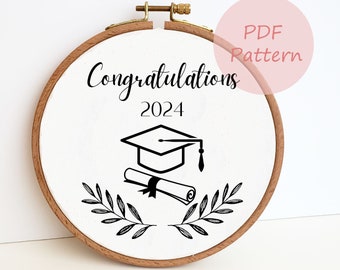 Graduation Cap Embroidery Pattern, Graduation Year Embroidery PDF ...