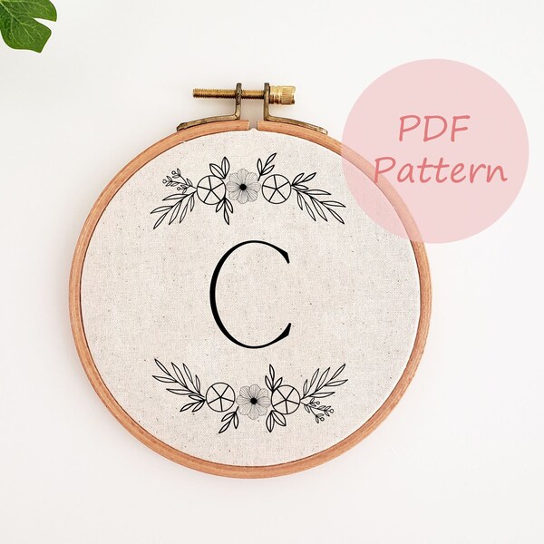 Initial Embroidery - Etsy