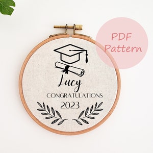 Personalized Graduation Embroidery Pattern, Graduation Year Embroidery ...