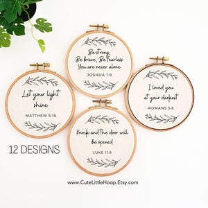 12 Bible Verse PDF Embroidery Pattern, Religious Christian Quote ...