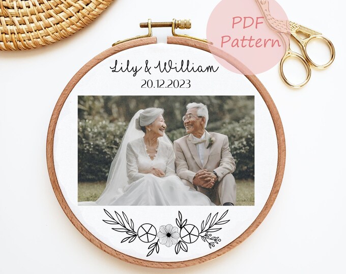 Floral 4x6 Picture Frame Embroidery PDF Pattern, Photo Holder Hand ...