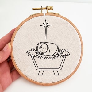 Baby Jesus Embroidery Pattern, Christmas Jesus Embroidery PDF Pattern ...