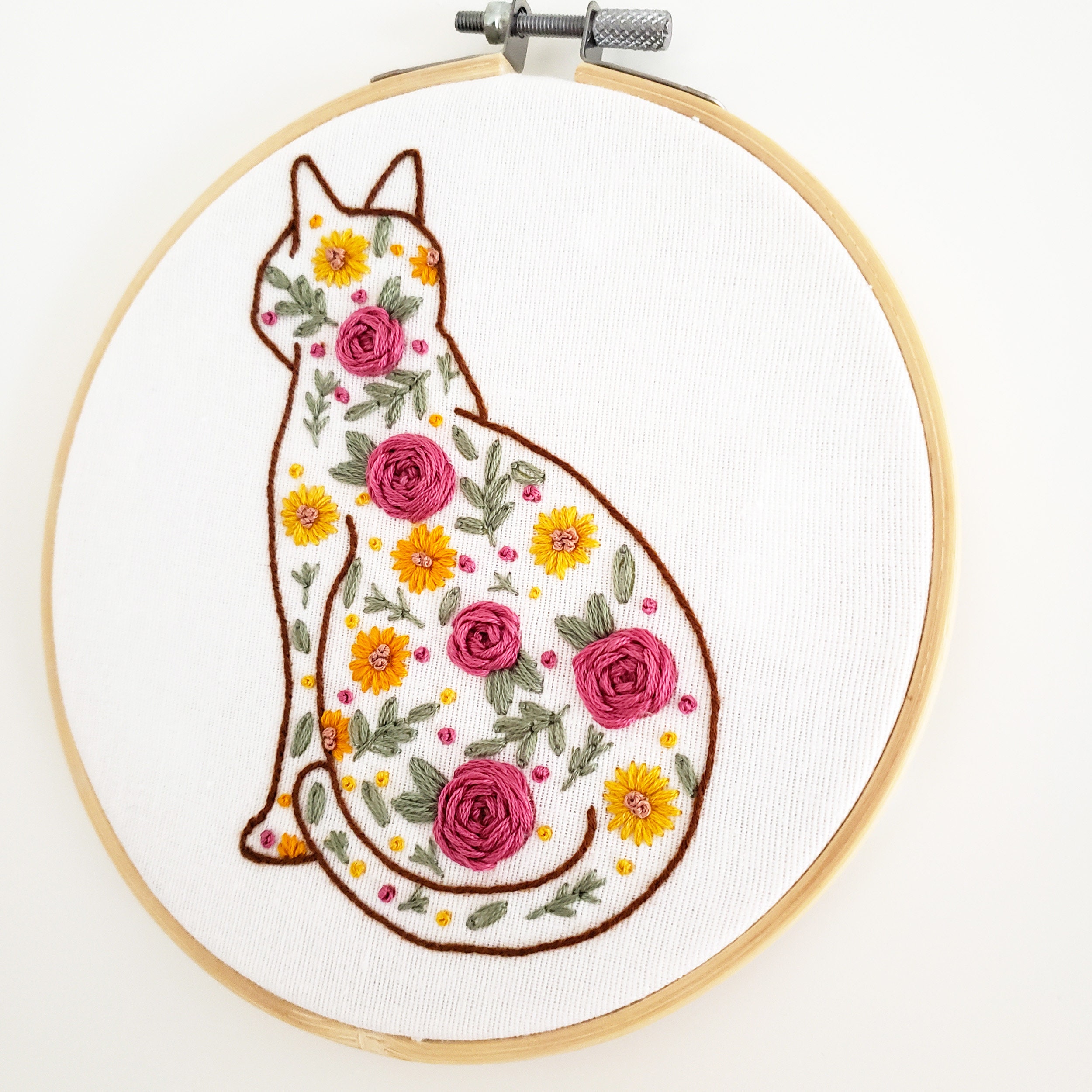Cat Embroidery Pattern, Embroidery Pdf, Easy Embroidery Kit, Hand ...