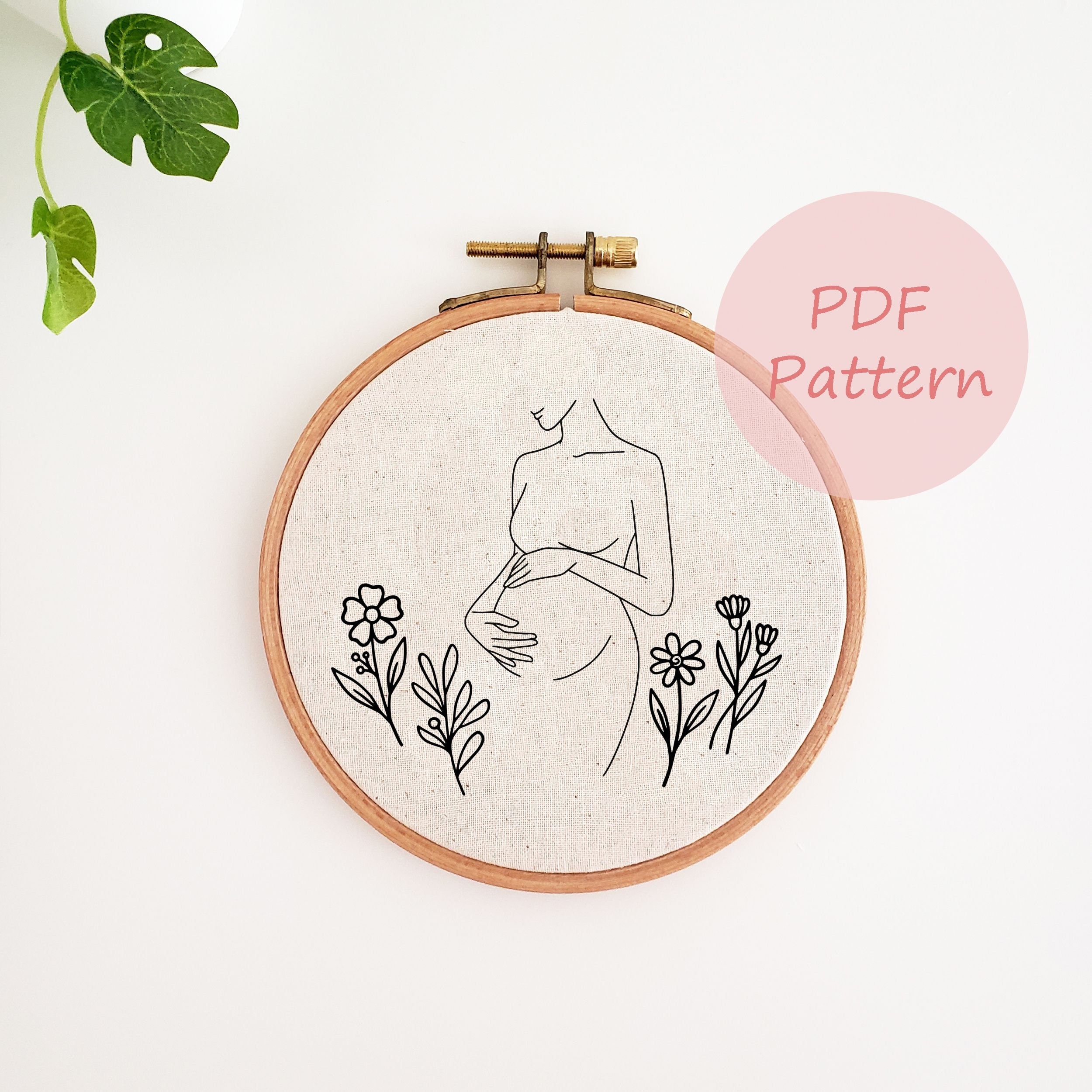 Woman With Baby Printable PDF Pattern Pregnant Mom Embroidery - Etsy Canada