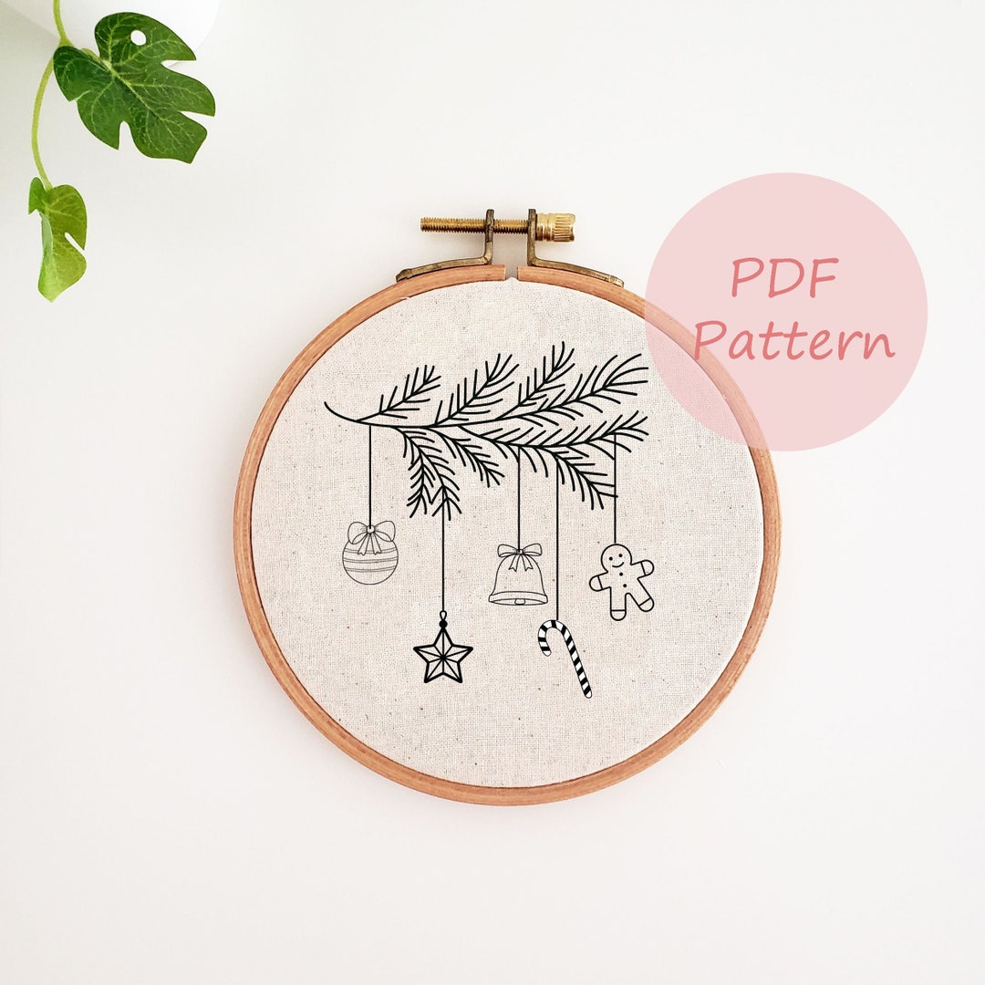 Holiday Embroidery Pattern, Christmas Garland Embroidery PDF Pattern ...