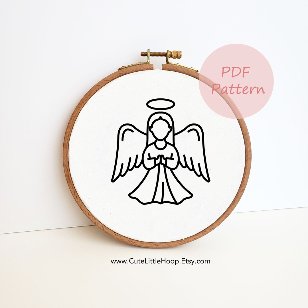 Angel Wings Embroidery Pattern, Winter Embroidery PDF Pattern ...
